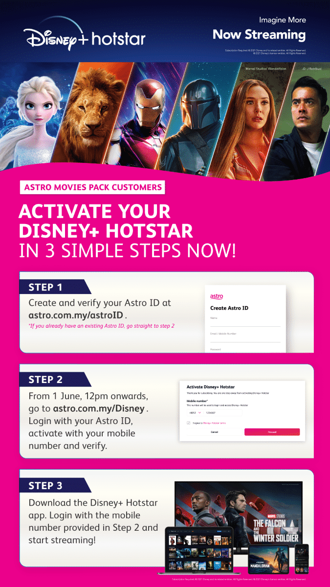WATCH DISNEY+ HOTSTAR FROM JUNE 1, 2021 VIA ASTRO